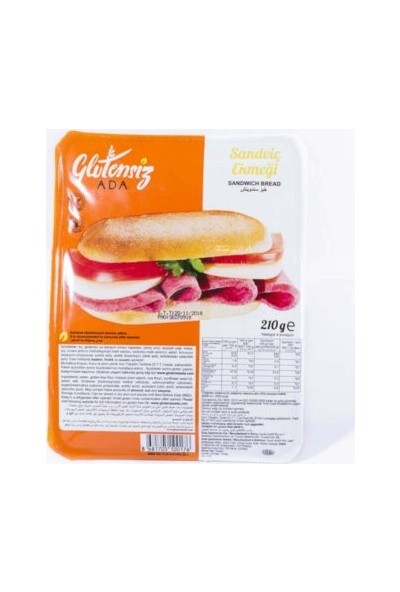 Glutensiz Ada Sandviç Ekmek Ürün Gramajı : 210 gr