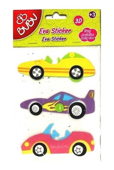 Bubu 3D Eva Sticker Yarış Arabaları STS0017 Bubu 3D Eva Sticker Yarış Arabaları STS0017