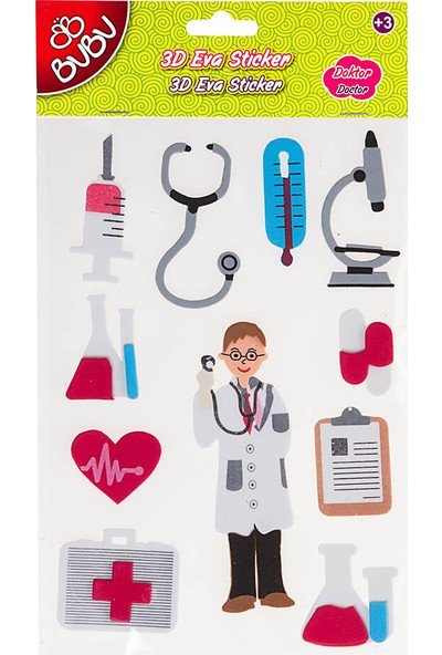 Bubu 3D Eva Sticker Meslekler Doktor ST0046 Bubu 3D Eva Sticker Meslekler Doktor ST0046