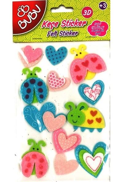 Bubu 3D Eva Sticker Kalpli Uğur Böceği ST0030 Bubu 3D Eva Sticker Kalpli Uğur Böceği ST0030