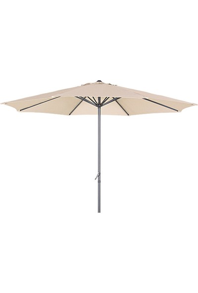 Drc 3 m Makaralı Bahçe Şemsiyesi Makaralı Bahçe Şemsiyesi Balkon Şemsiyesi Naturel