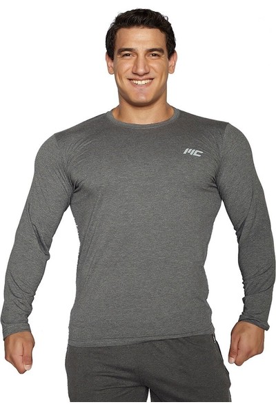 Musclecloth Basic Uzun Kollu T-Shirt Gri Musclecloth Basic Uzun Kollu T-Shirt Gri