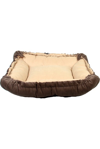 Renkli Ev Tasarım İzmir Model Köpek Yatakları 100 x 100 cm Gri Tay Tüyü - Krem