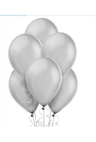Party Shop Metalik Gümüş Balon 20 Li Paket