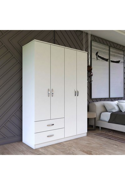 Metalia Gm073 Verona 4 Kapı 2 Çekmeceli Gardrop