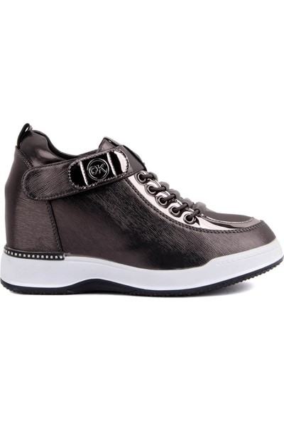 Guja Gri Cırtlı Kadın Yarım Bot