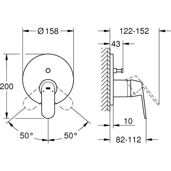 Grohe Eurosmart Cosmo. Ankastre Banyo Duş Bataryası 2 Fiyatı