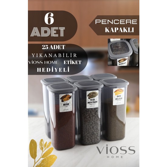 Vioss Home 6 Adet Bella Jumbo Boy Kare Erzak Saklama Kabı Fiyatı