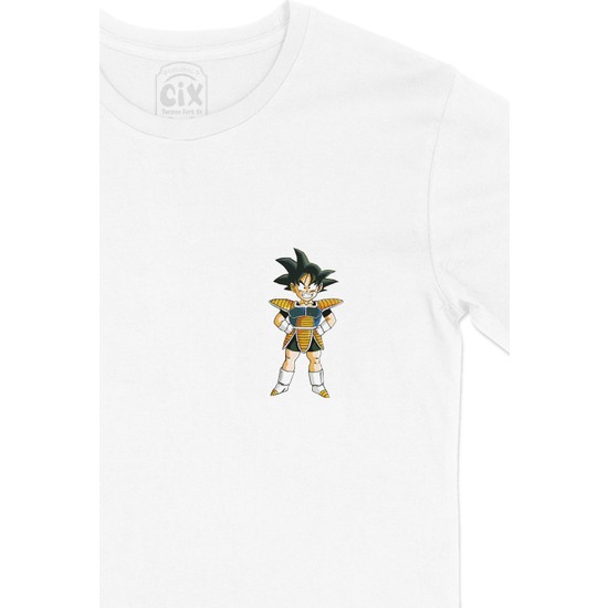 Cix Goku Dragon Ball Cep Logo Tasarımlı Beyaz Tişört Fiyatı