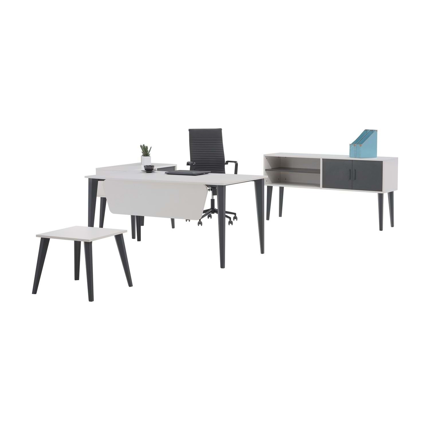 Uzay Ofis Zeta Personel Takımı - Beyaz-Antasit - 140 Cm Fiyatı