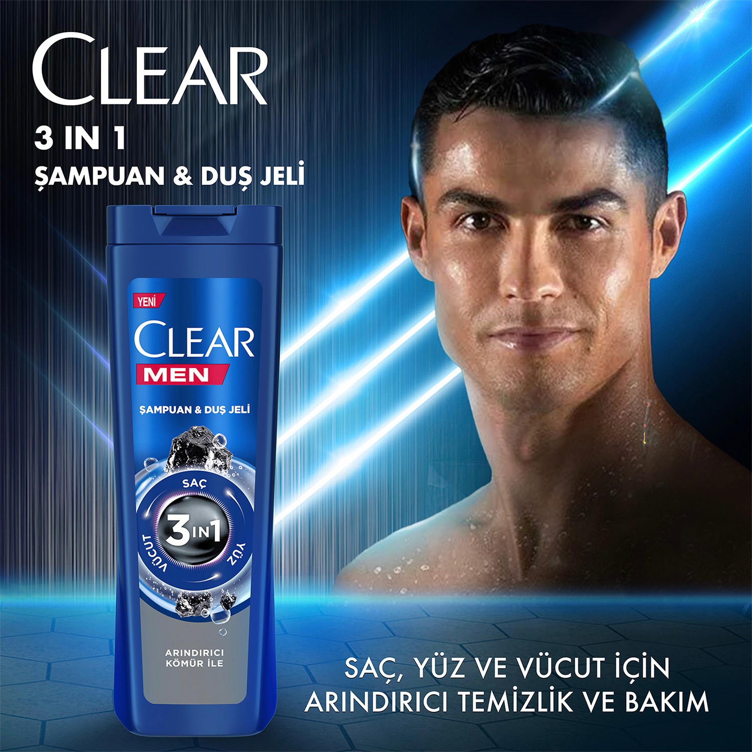 Clear Men 3 in 1 Şampuan & Duş Jeli Arındırıcı Kömür Saç Yüz Fiyatı