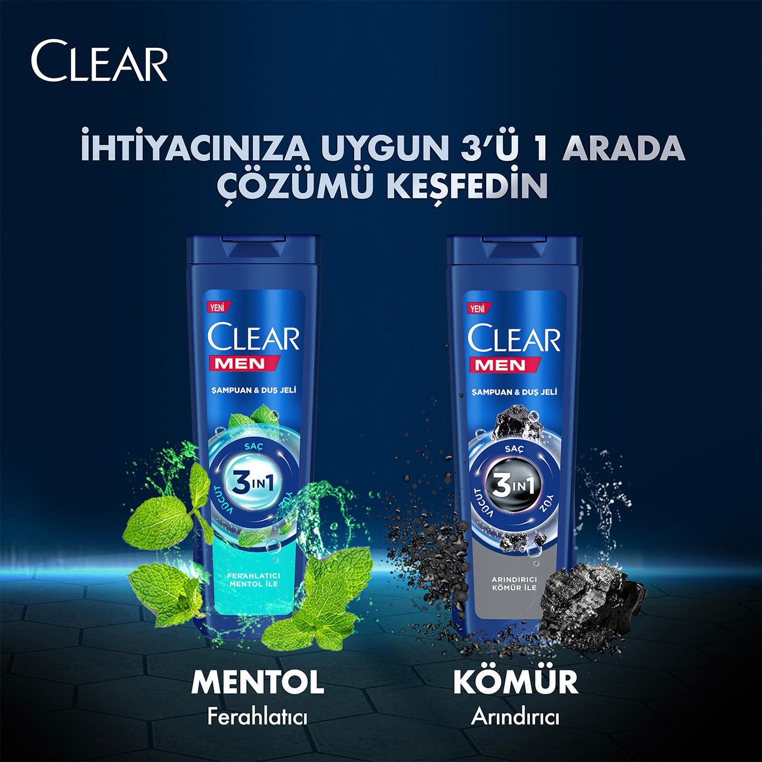 Clear Men 3 in 1 Şampuan & Duş Jeli Arındırıcı Kömür Saç Yüz Fiyatı