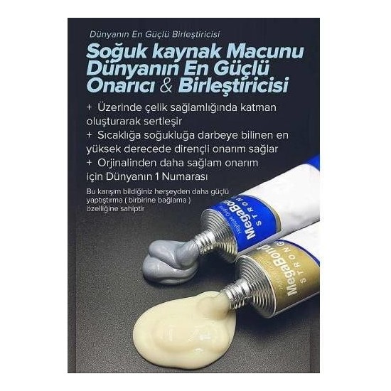 Megabond 1+1pkt Çift Karışım Soğuk Kaynak Macun Yapıştırıcı Fiyatı
