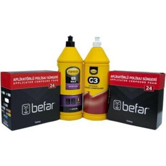 Farecla G3 Pasta Cila Seti 1er kg 2ADET Sünger Hediyeli Fiyatı