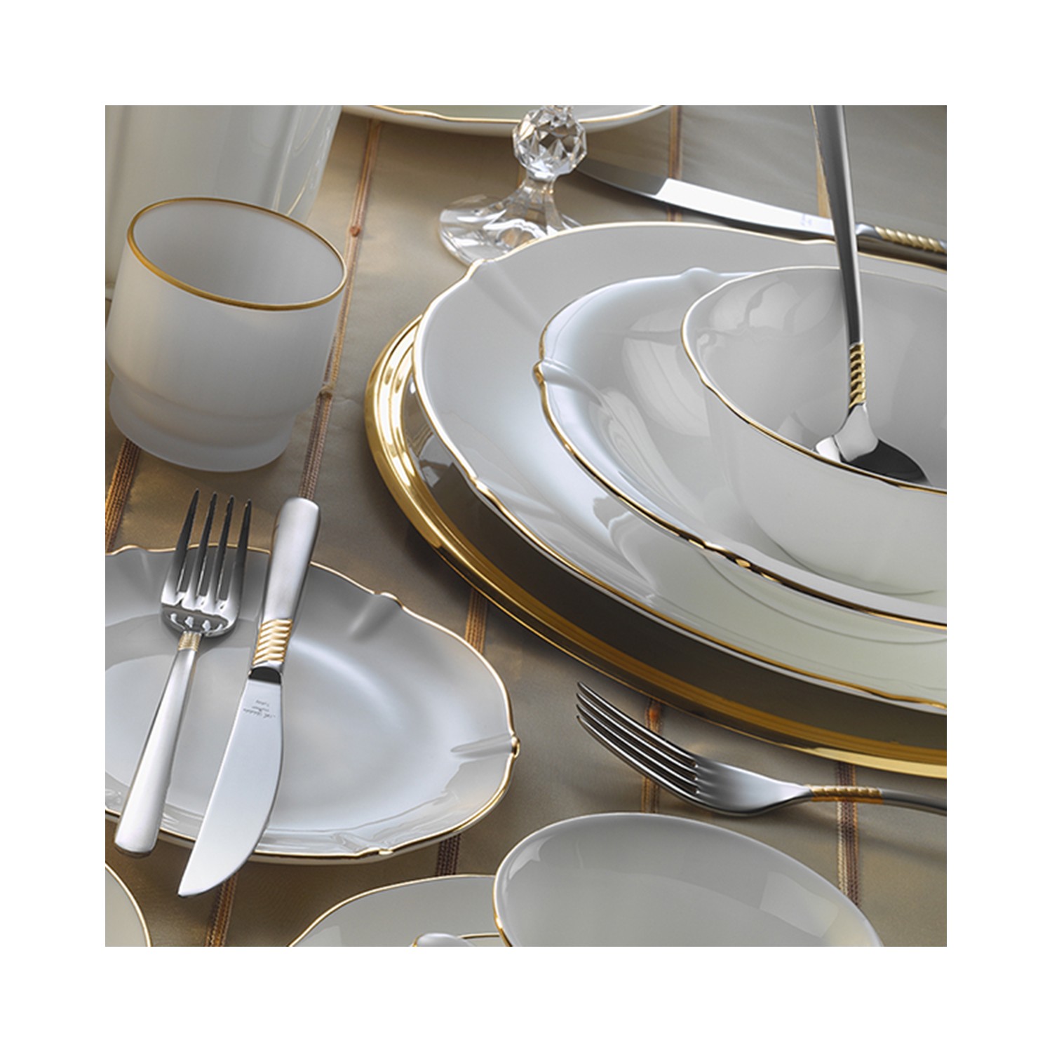 Evaliza Magnolia Altın Yemek Takımı 60 Parça Fiyatı