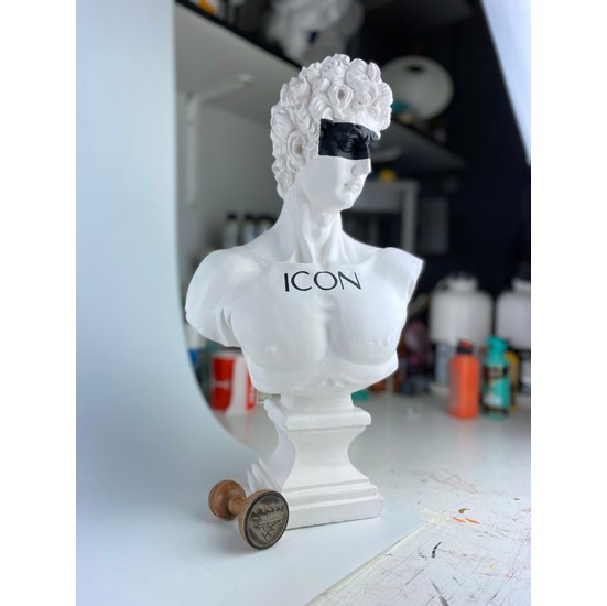 Hedgehog Art Shop David 'white Icon' Dekoratif Heykel, Pop Fiyatı