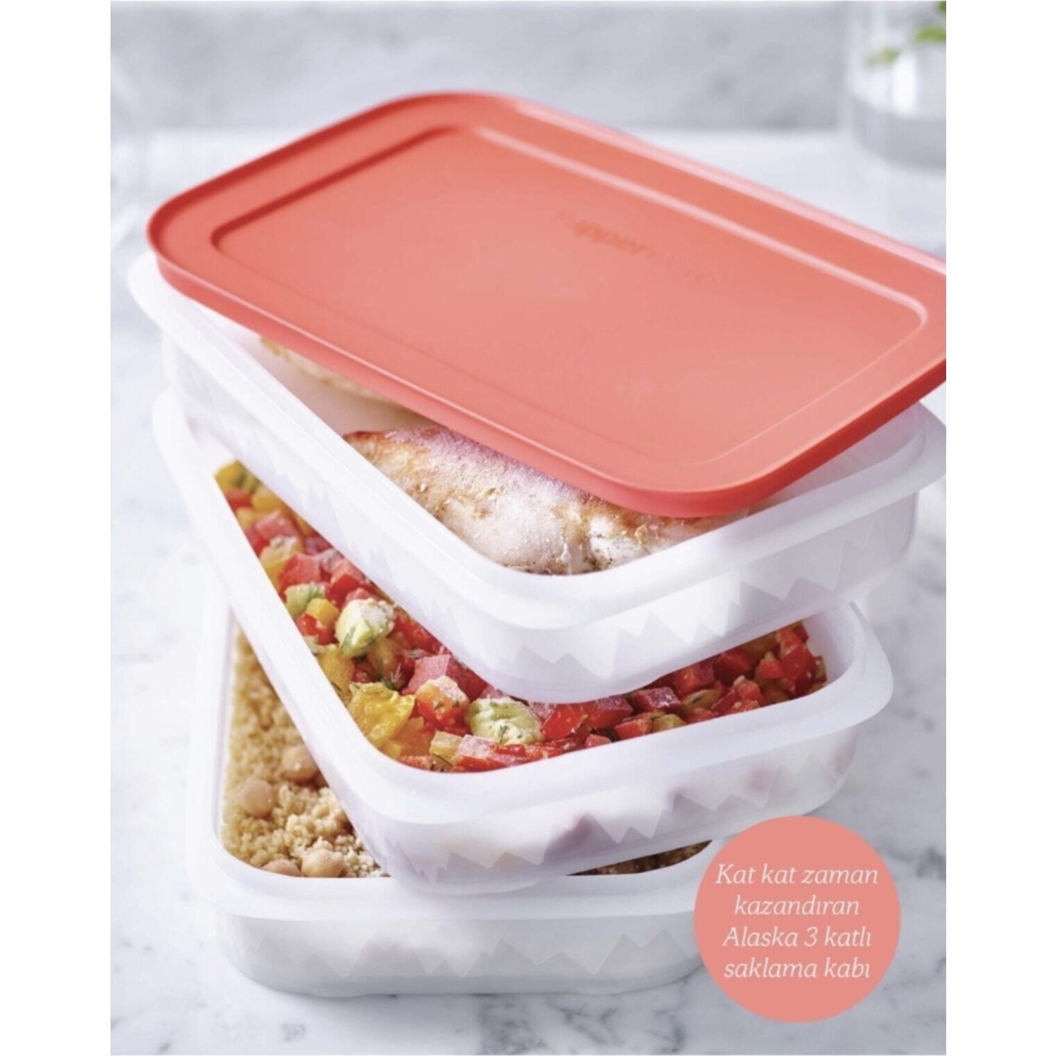 Tupperware Alaska 3 Katlı Buzluk Kabı ( 500 Mlx 3) Fiyatı