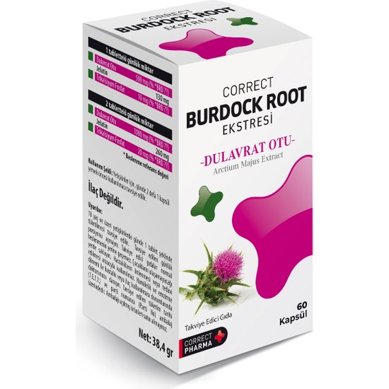 Correct Burdock Root Dulavrat Otu Ekstresi 60 Kapsül Fiyatı