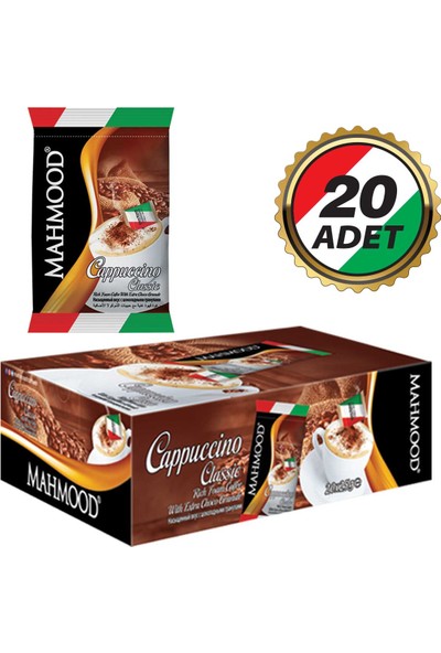 Mahmood Cappucino Klasik Choco Granül 25 gr 20'li Mahmood Cappucino Klasik Choco Granül 25 gr 20'li