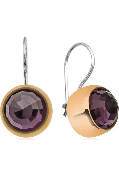 Goldest Gümüş Otantik Ametist Küpe