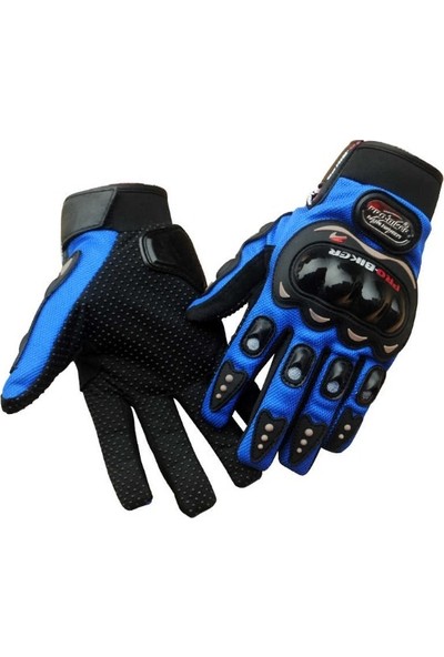 Probiker Korumalı Motosiklet Eldiveni Uzun Model Mavi