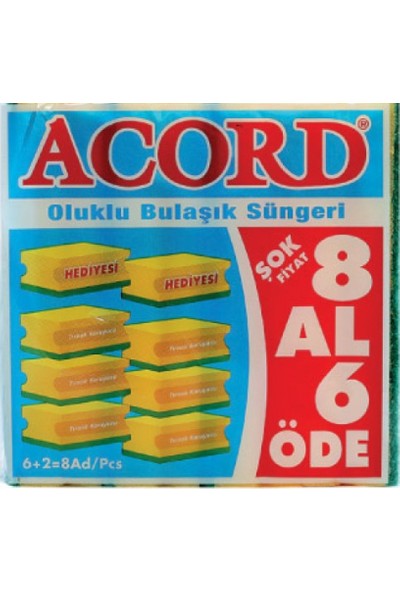 Acord 8'lii Bulaşık Süngeri