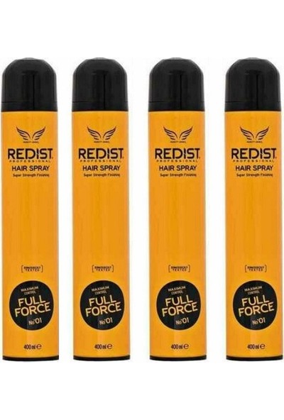 Redist Saç Spreyi Full Force 01 400 ml 4'lü Redist Saç Spreyi Full Force 01 400 ml 4'lü