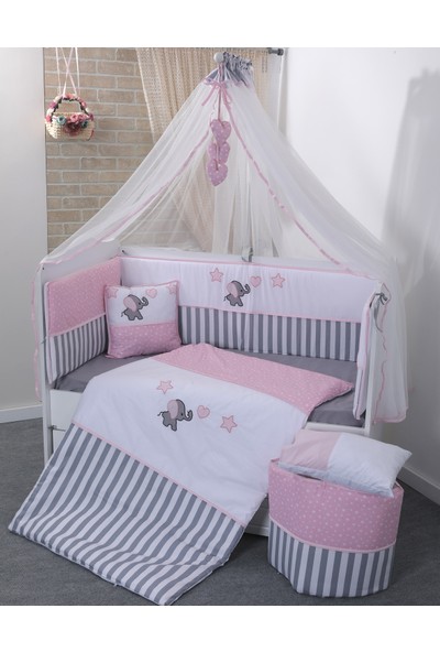 Mini Baby Acqua Pembe Bebek Uyku Seti + Cibinlik ve Aparatı Mini Baby Acqua Pembe Bebek Uyku Seti + Cibinlik ve Aparatı
