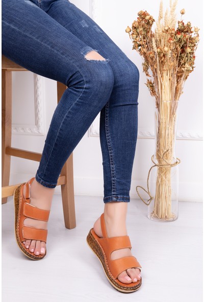 Tarçın Deri Günlük Taba Kadın Comfort Sandalet Ayakkabı Trc116-0303 Tarçın Deri Günlük Taba Kadın Comfort Sandalet Ayakkabı Trc116-0303