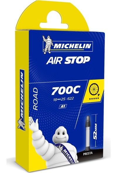 Michelin AirStop 700x18-25 Presta (İnce Valf) 52mm A1 93g İç Lastik Michelin AirStop 700x18-25 Presta (İnce Valf) 52mm A1 93g İç Lastik