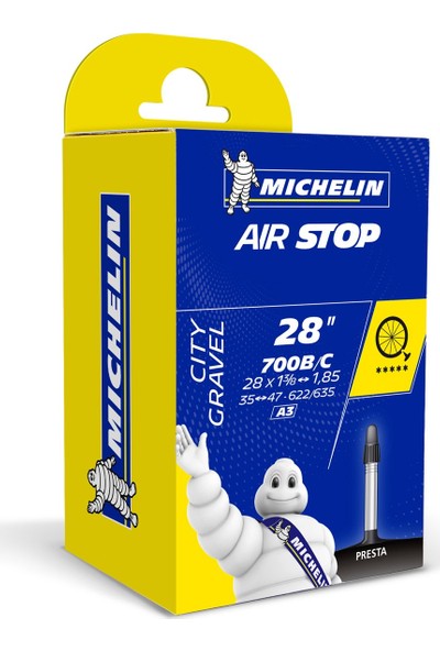 Michelin Airstop 700x35-47 BC Wood (İnce Valf) 40mm İç Lastik Michelin Airstop 700x35-47 BC Wood (İnce Valf) 40mm İç Lastik