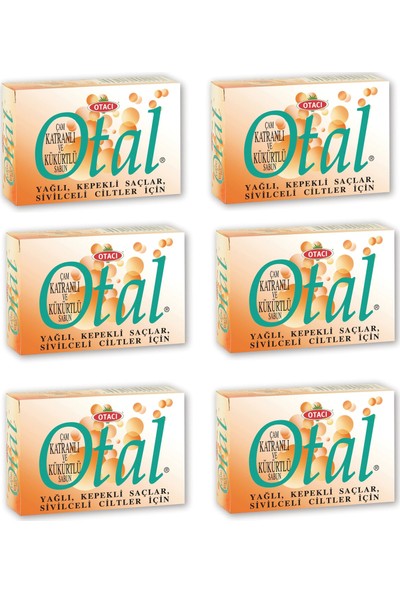 Otacı Otal Çam Katranlı Kükürtlü Sabun 80 gr 6 Adet-Yağlı Saçlar Sivilceli Ciltler Için Otacı Otal Çam Katranlı Kükürtlü Sabun 80 gr 6 Adet-Yağlı Saçlar Sivilceli Ciltler Için