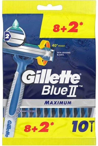 Gillette Blue2 Maximum Kullan At Tıraş Bıçağı 10'lu Gillette Blue2 Maximum Kullan At Tıraş Bıçağı 10'lu