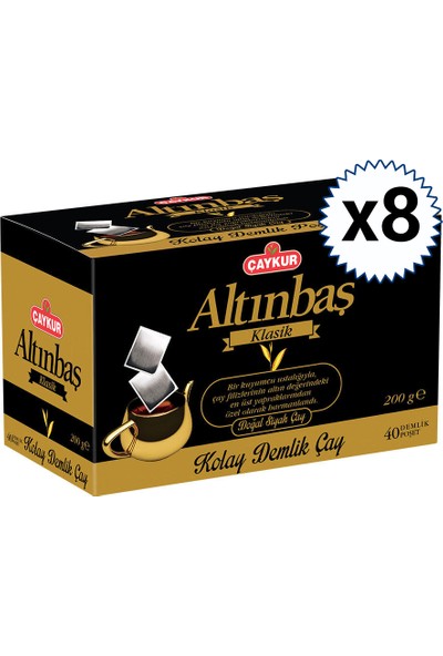 Çaykur Altınbaş Demlik Poşet Çay 200 gr 40'lı x 8