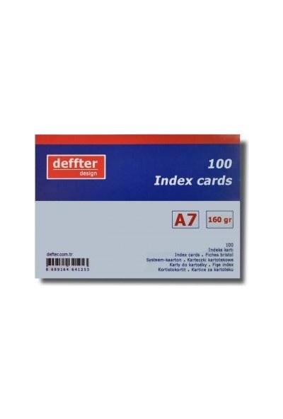 Deffter Index Kartı A7 Beyaz Düz