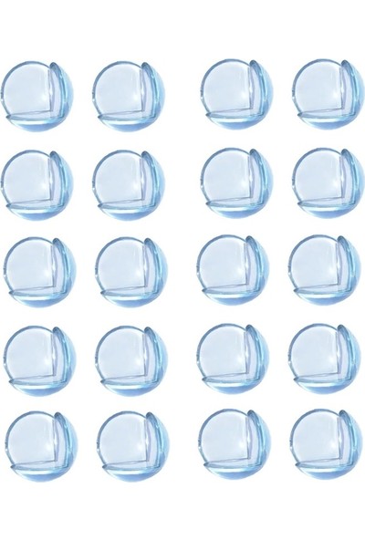 Demet Home Bebek Güvenlik Yuvarlak Silikon Sivri Köşe Koruyucu - 20 Adet