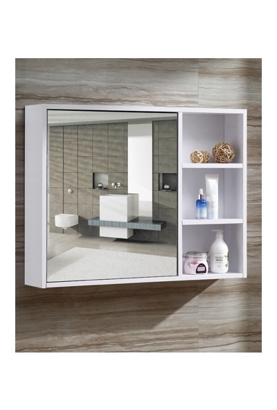 Taç Dekorasyon Banyo Dolabı Aynalı Üst Modülü