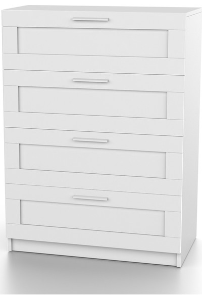 Dekorex SFR-102-BEYAZ -Dört Çekmeceli Yüksek Şifonyer Dekorex SFR-102-BEYAZ -Dört Çekmeceli Yüksek Şifonyer