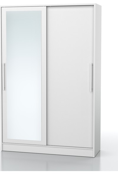 Dekorex PRT-101-BEYAZ -Sürgü Kapaklı Aynalı Portmanto