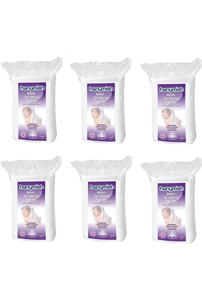 Hanymish Bebek Temizleme Pamuğu 60'lı 6 Paket Hanymish Bebek Temizleme Pamuğu 60'lı 6 Paket