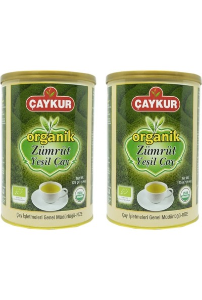 Çaykur Organik Zümrüt Yeşil Çay 125 gr 2 Adet