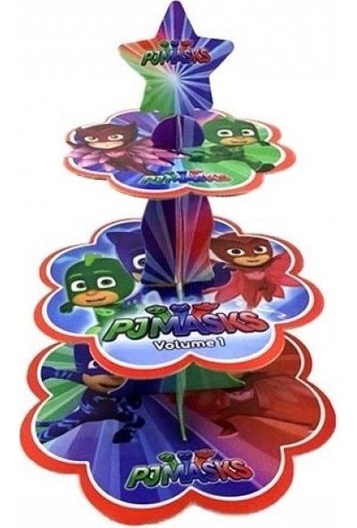 Tuğra Pj Maskeliler Karton Cup Cake Standı 30 x 35 cm Tuğra Pj Maskeliler Karton Cup Cake Standı 30 x 35 cm