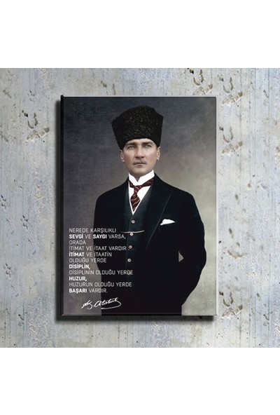 Magazacım Atatürk Takım Elbiseli Portre Kanvas Tablo Magazacım Atatürk Takım Elbiseli Portre Kanvas Tablo