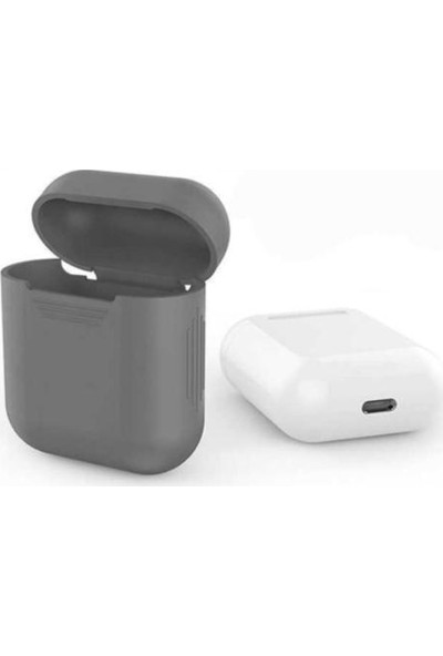 Maxcom Apple Airpods Kılıf Silikon Koruyucu Kılıf Gri