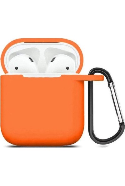 Maxcom Apple Airpods Kılıf Silikon Koruyucu Kılıf Turuncu