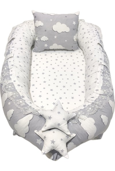 Bebek Atölyesi Gri Bulut Desenli Babynest
