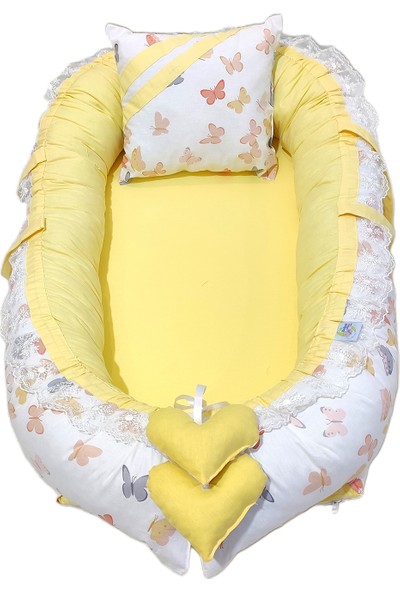 Bebek Atölyesi Sarı Kelebek Desenli Babynest