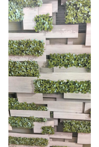 Zümrüt Doğal Duvar Saksı Görünümlü Duvar Kağıdı