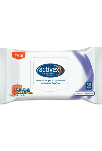 Activex Antibakteriyel Islak Mendil Hassas 56 Yaprak