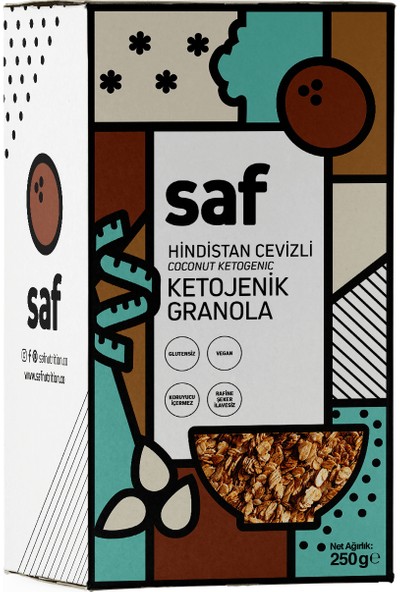 Saf Nutrition Hindistan Cevizli Ketojenik Granola, 200 gr Saf Nutrition Hindistan Cevizli Ketojenik Granola, 200 gr